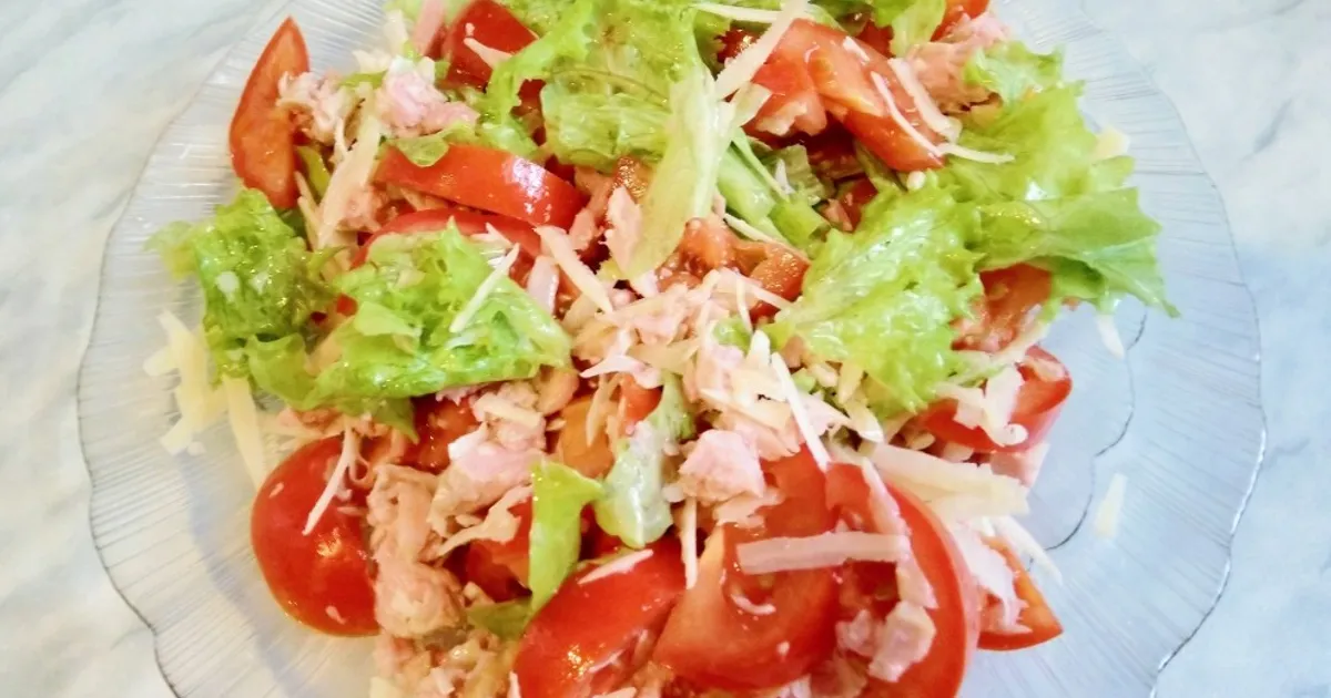 Салат с тунцом и пармезаном - рецепт автора Татьяна Пигарева 🍽️