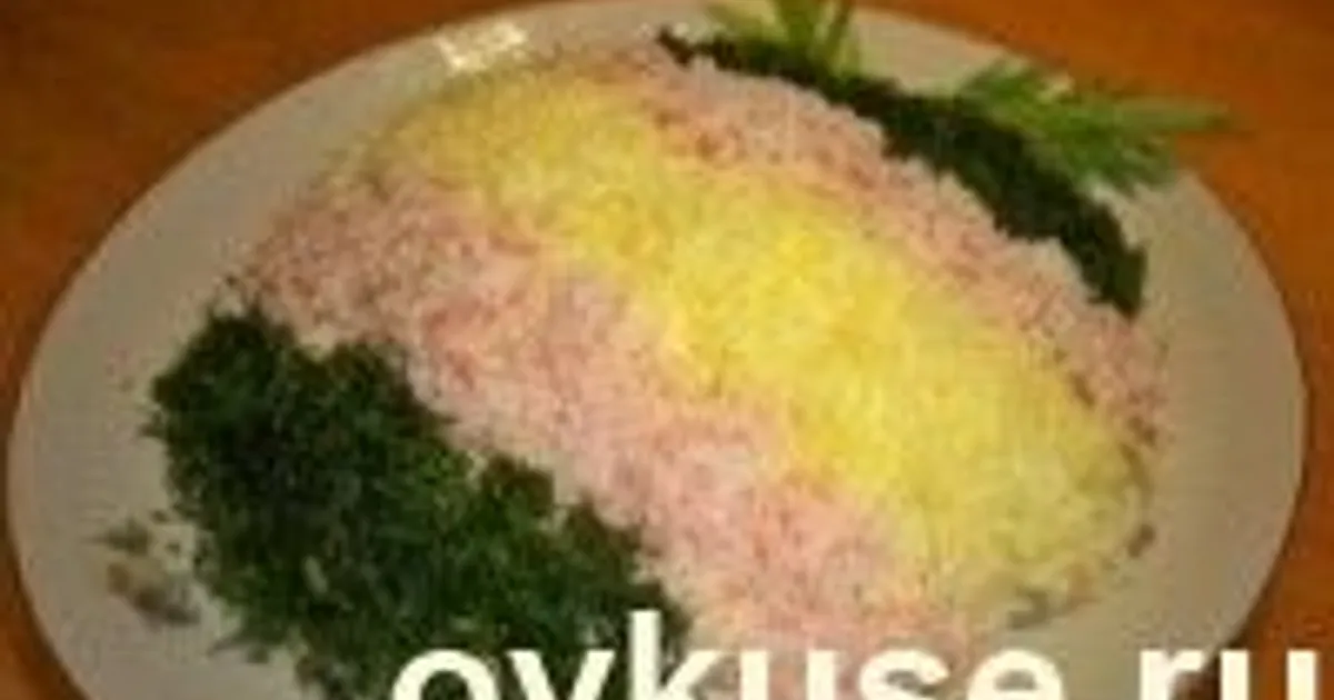 «Новогодний шар» – салат с крабовыми палочками и зеленью рецепт с фото ...