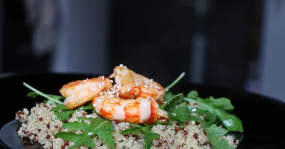 Тёплый салат с креветками рецепт с фото пошаговый от @milka_chef ...