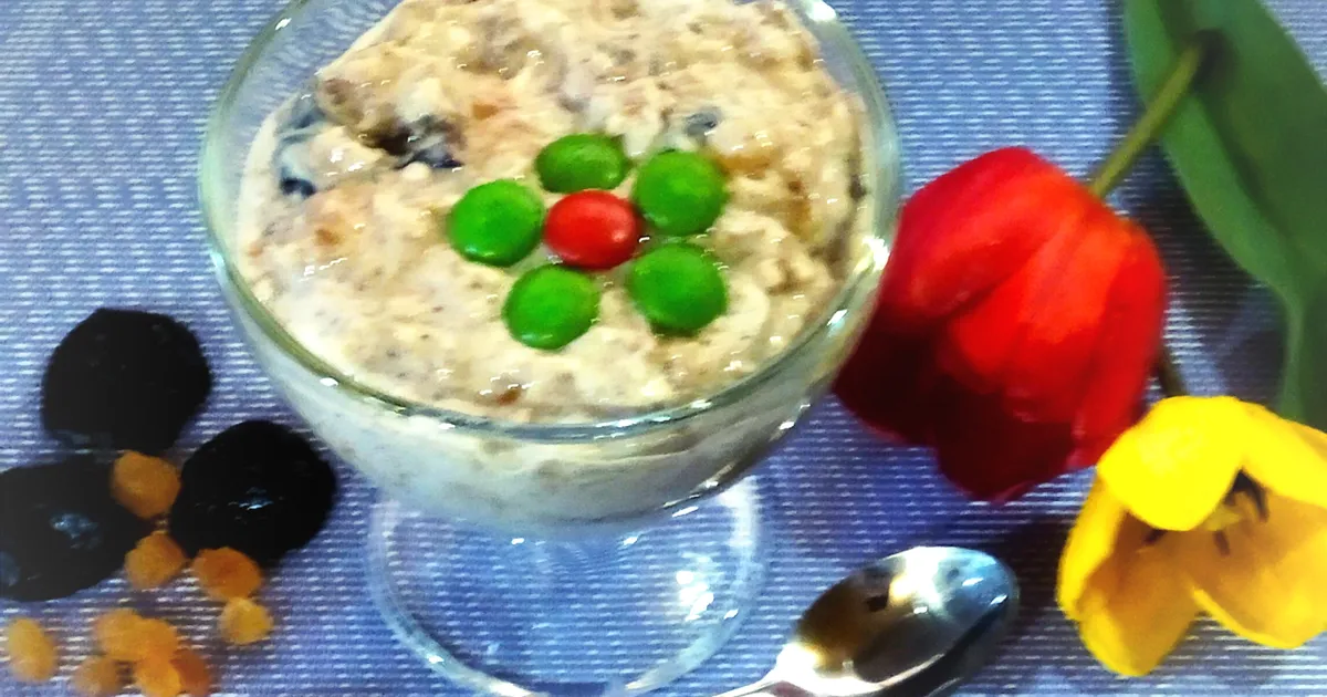 Овсяные хлопья (Фитнес) с черносливом и изюмом со вкусом какао рецепт с ...