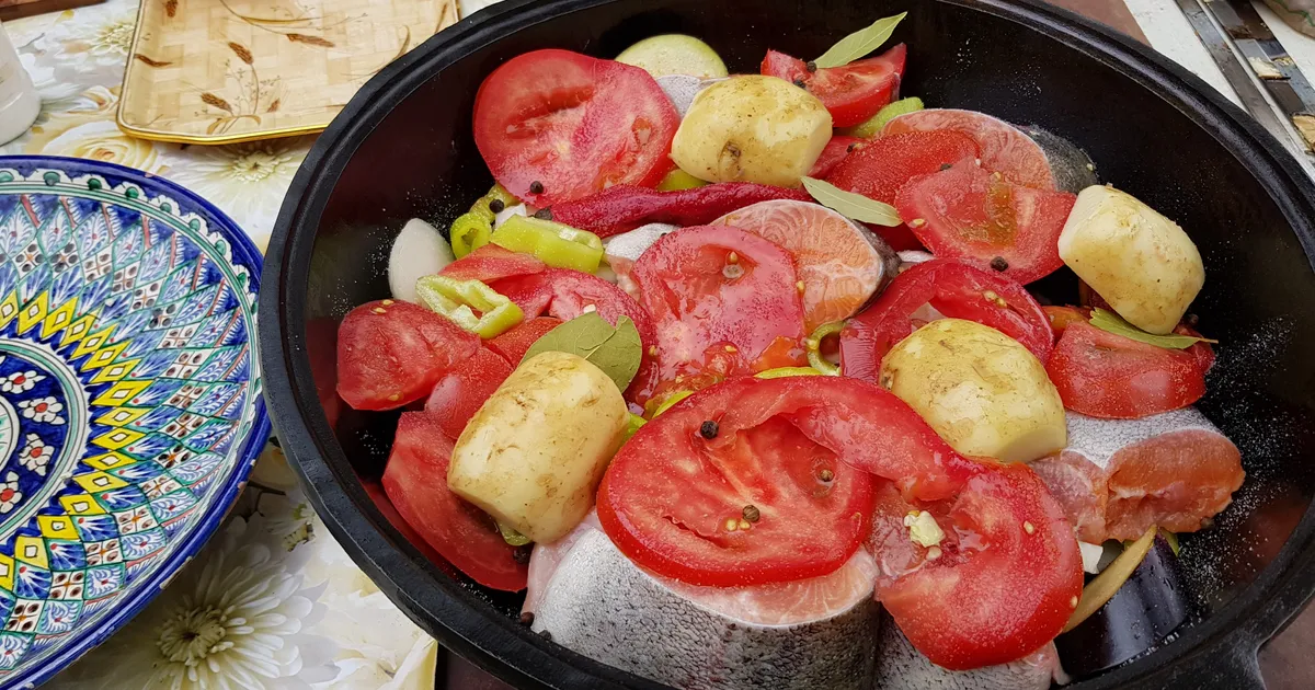 Форель тушеная с овошами(хашлама)!!!!! рецепт с фото пошаговый от ...