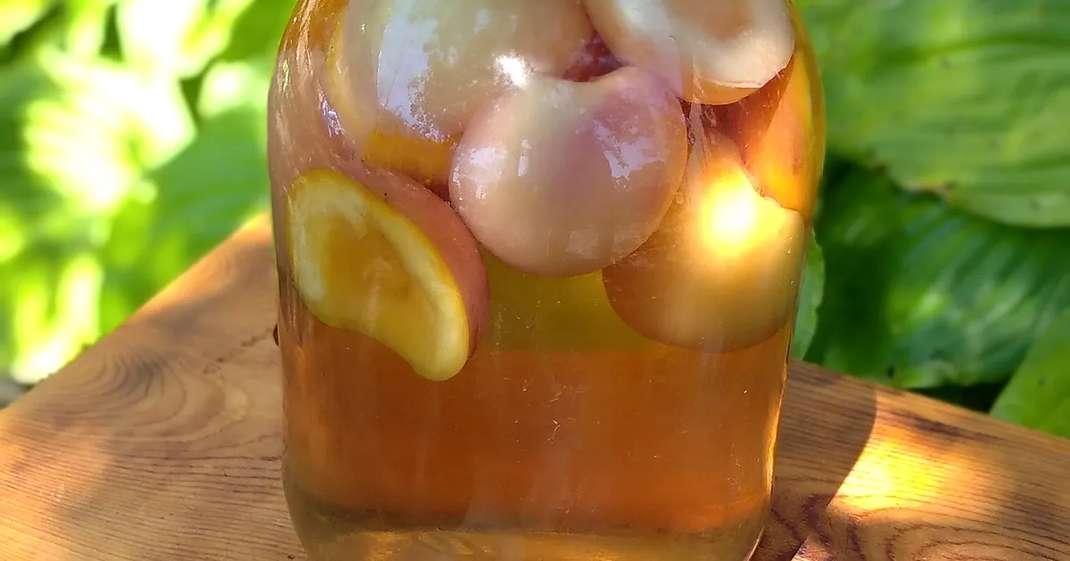 Компот из персиков консервированный рецепт с фото пошаговый от Марина ...